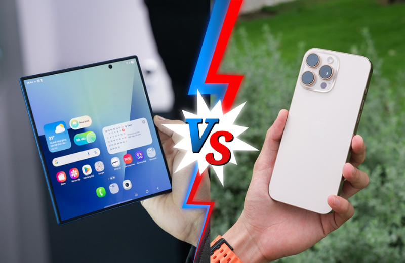 So sánh Samsung Galaxy Z Fold 7 với iPhone 16 Pro Max